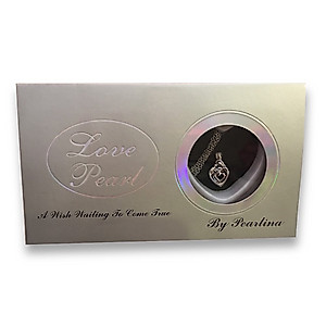 Pearlina Mother Mom Family Necklace Silver-tone Cage Cultured Pearl in Oyster Set w/Stainless Steel Chain 18"