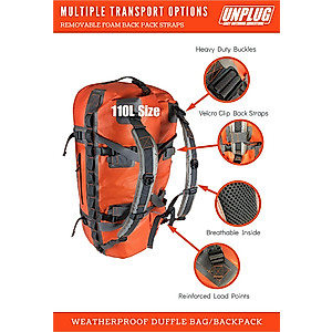 big duffle bag equipment duffle bag large waterproof luggage extra large duffle bag for travel kayaking accessories boating equipment backpack duffle bags for travel drybag waterproof bag (110L AO)