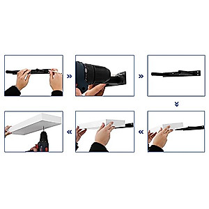 SONGMICS Floating Shelf, Wall Shelf 15.7 Inches, with Metal Bracket for Easy Installation, Display Trinkets, Picture Frames, Potted Plants, in The Living Room, Entryway, Bedroom, White ULWS14WT