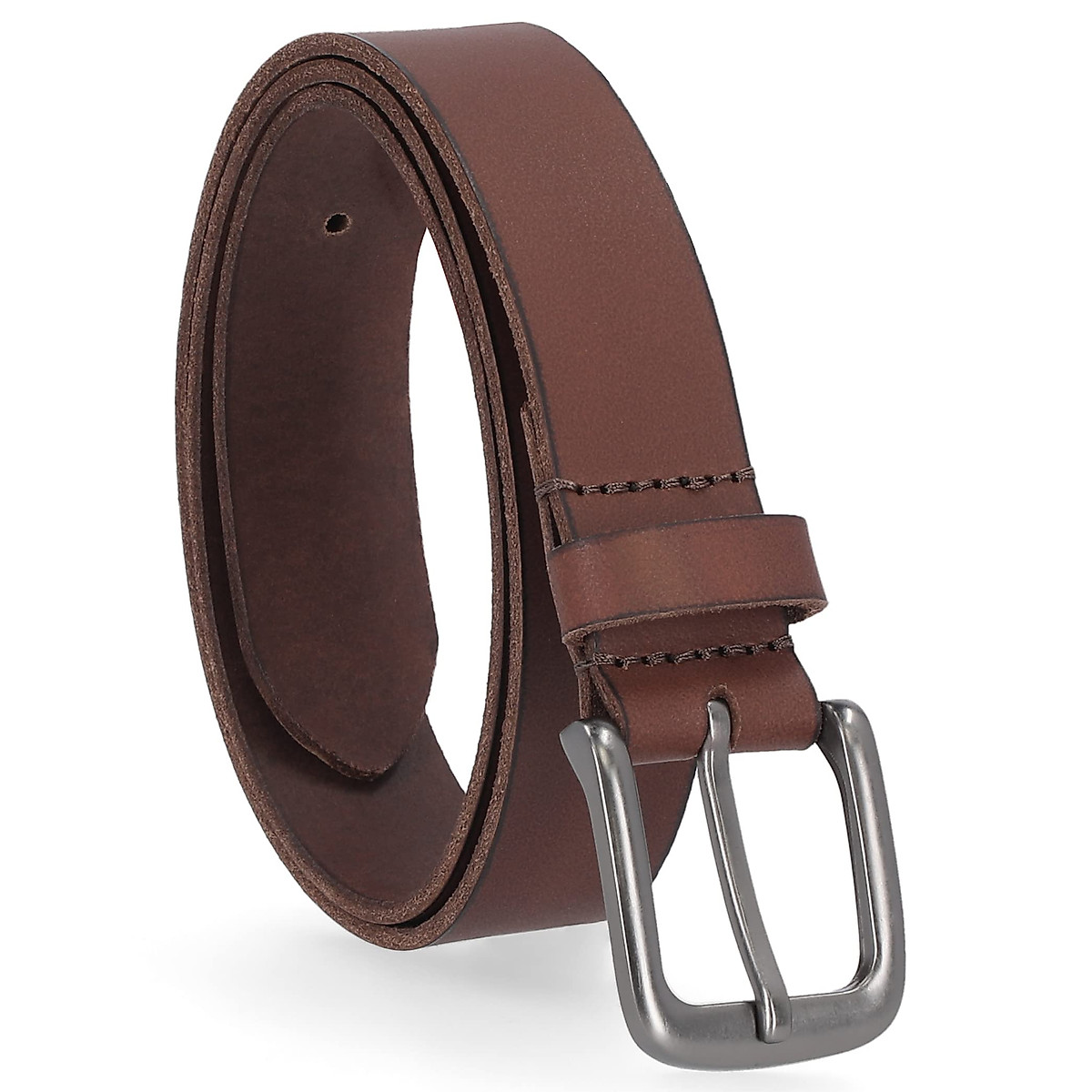 Timberland Boys' Big Leather Belt for Kids, Brown/Classic, Large
