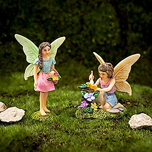 PRETMANNS Fairies for Fairy Garden – Fairy Garden Accessories for Outdoor – Garden Fairy Figurines – Garden Fairies for Miniature Fairy Garden – Small Fairy Figurines - 2 Piece Fairy Kit