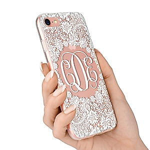 Case Charming Monogram Clear Phone Case for iPhone 15 Pro Max 14 13 mini 12 11 XS XR X 10S 10R 10 8 Plus 7 SE Custom Personalize Initials