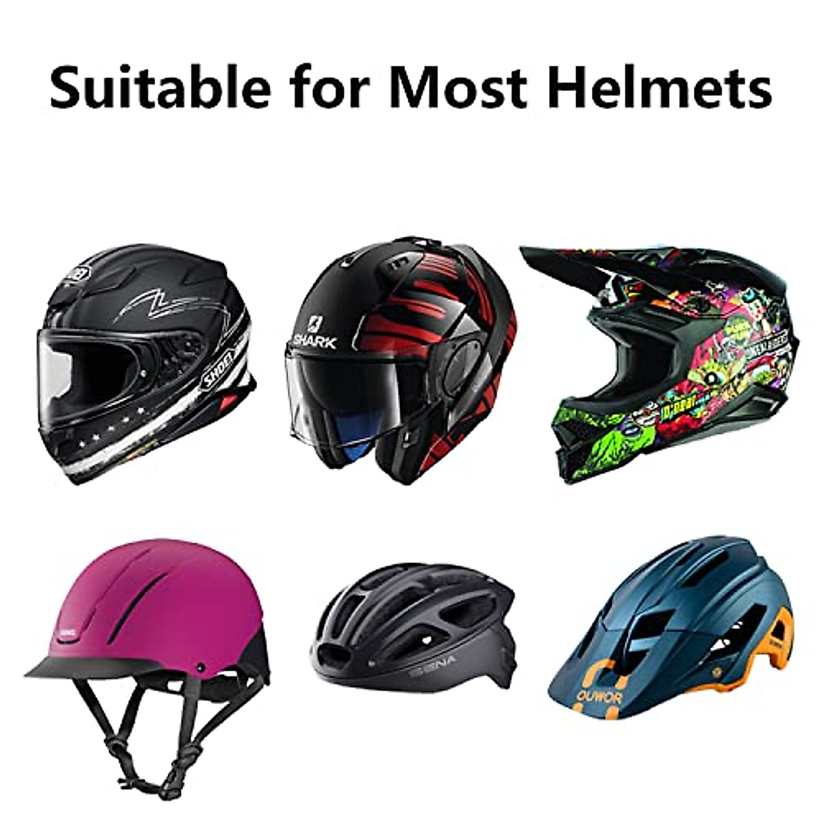 Haoyou Curved Adhesive Helmet Mount Compatible with Gopro Hero 11,10, 9, 8, 7, 6, 5, 4, 3+, 3 Cameras (6pcs)