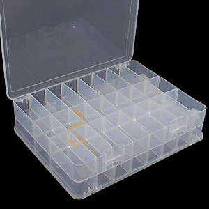 48 Grids Sewing Storage Box Double-Sided Storage Organizer Portable Thread Box Storage Clear Plastic Organizer Box for Embroidery and Sewing Threads, Beads, Small Crafts