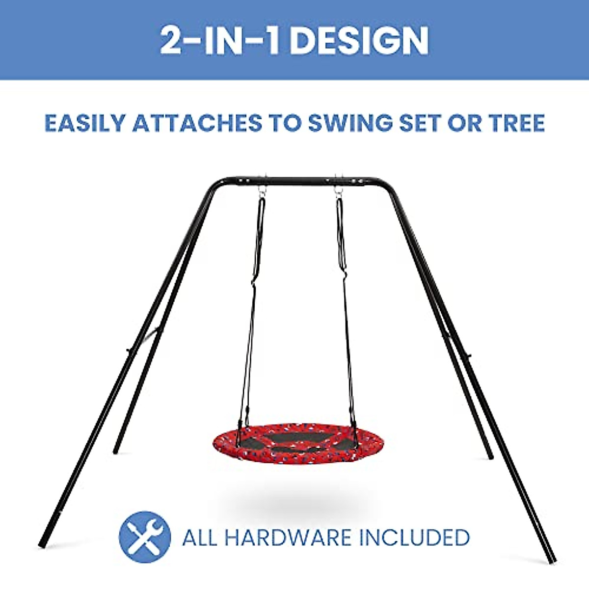 Disney Mickey Mouse 40-Inch Saucer Swing for Kids by Delta Children – Attaches to Swing Sets or Trees – Includes All Necessary Hanging Hardware & Rope