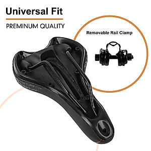 Sanctus Comfortable Bike Seat Men Women Gel Bicycle Saddle Padded Replacement Comfort Road Exercise Bikes Cushion with Waterproof Cove for MTB Mountain Bike Road Bike Exercise Bike