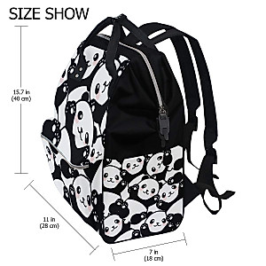 ALAZA Diaper Bags Backpack, Cartoon Panda Multi Functions Large Capacity Nappy Nursing Bag for Mom Baby Care Traveling