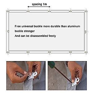 ALBN-Shading net Outdoor Shading Netting 80% Shading Rate HDPE Anti-UV for Garden Balcony Window with Free Universal Buckle (Color : White, Size : 1x5m)