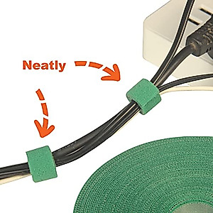 Reusable Plant Ties Velcro Straps,Green Nylon Plant Tie Strap Gardening Tape,Tomato Plant Support,Velcro Wire Ties for Cables(50 Foot x 0.47 Inch)