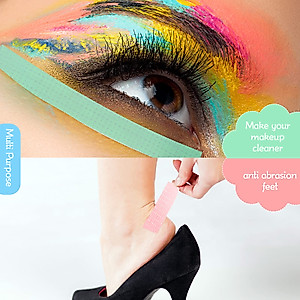 12 Rolls Eyelash Extension Tape Breathable Lash Tape with Silicone Eyelash Pad Eyelash Grafting Pad and Heart-shaped Tape Cutter, Adhesive Non-woven Lash Tape Colorful Makeup Lash Tape for Women