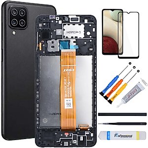for Samsung Galaxy A12 SM-A125U/A125F/A127DL Display Digitizer Screen Replacement Kit with Frame and Repair Tool