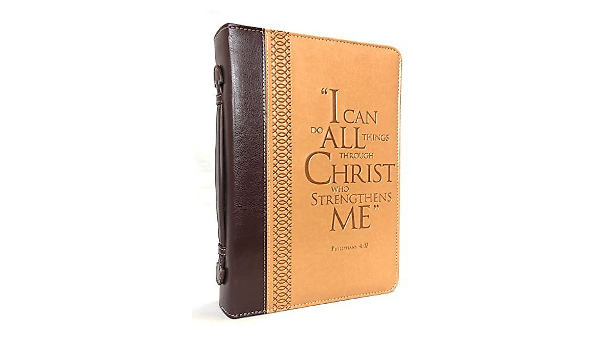 Stylish Burgundy and Tan Bible Cover - Protect & Personalize