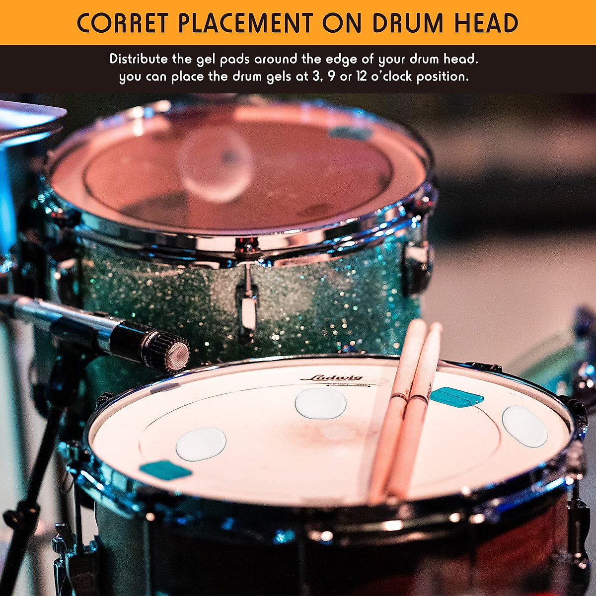 60 Pieces Drum Gel Drum Dampeners Pads Silicone Drum Silencers Soft Drum Dampening Gel Pads Drums Soft Drum Dampeners for Drums Cymbals Tone Control