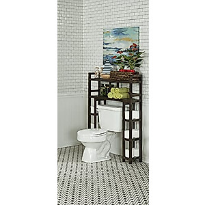 New Ridge Home Goods New Ridge Home Solid Wood Over The Toilet Bathroom Storage, ESPRESSO