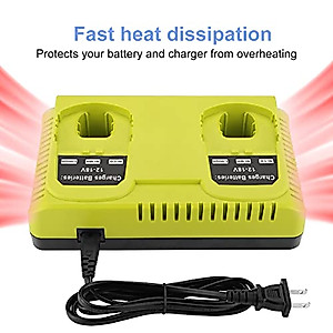 AYTXTG 2Pack 6.0Ah Replacement P108 Lithium Ryobi 18V Battery + P117 Ryobi Dual Charger Li-ion & Ni-cad for Ryobi Oneplus Battery P100 P102 P103 P105 P107 P108 P118 Ryobi 18v Battery Charger