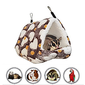 OINEEDU Ferret Hammock-Small Animal Cage Hammock-Hanging Sugar Glider Hammock-Fit for Kitten,Ferret,Squirrel,Rat,Hamster,Parrot or Other Small Animals (Love Coffee)