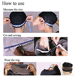 Luwigs Black Elastic Bands Wig Accessories for Making Wigs/Lace Frontal/Lace Closure 2.5cm Width 6pcs (Elastic Band, 6pcs)
