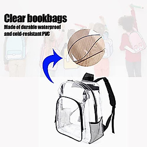 Crosstime Clear Backpack Heavy Duty Transparent Backpack See Through Plastic Clear Bookbags for Security Work School , Black