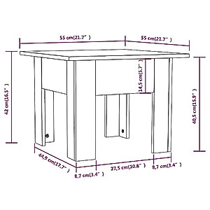 UTSRABFA Living Room Table Coffee Table Storage Tables Console Table Black 21.7"x21.7"x16.5" Engineered Woodfor Living Room,Home,Office,Living Meeting Room