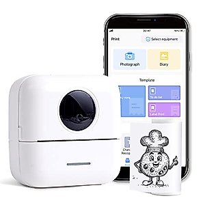 TIANSE Mini Sticker Printer, Bluetooth Label Maker Thermal Inkless Label Printer for Journal, Notes, Memo, Photo, Label Compatible with iOS&Android