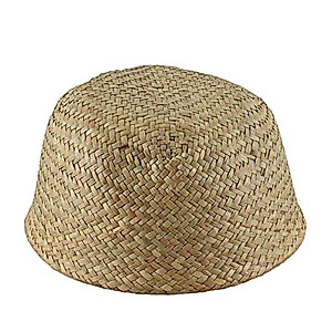 Woven Basket Seagrass Wickerwork Basket Rattan Foldable Hanging Flower Pot Planter (Color : Nature, Size : M)