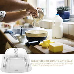 Butter Dish with Lid, Butter Keeper Container with Clear Detachable Lid for Countertop, Unbreakable Stainless Steel Butter Dish Holder, Keep Butter Fresh, Butter Keeper Tray for Home, Camping