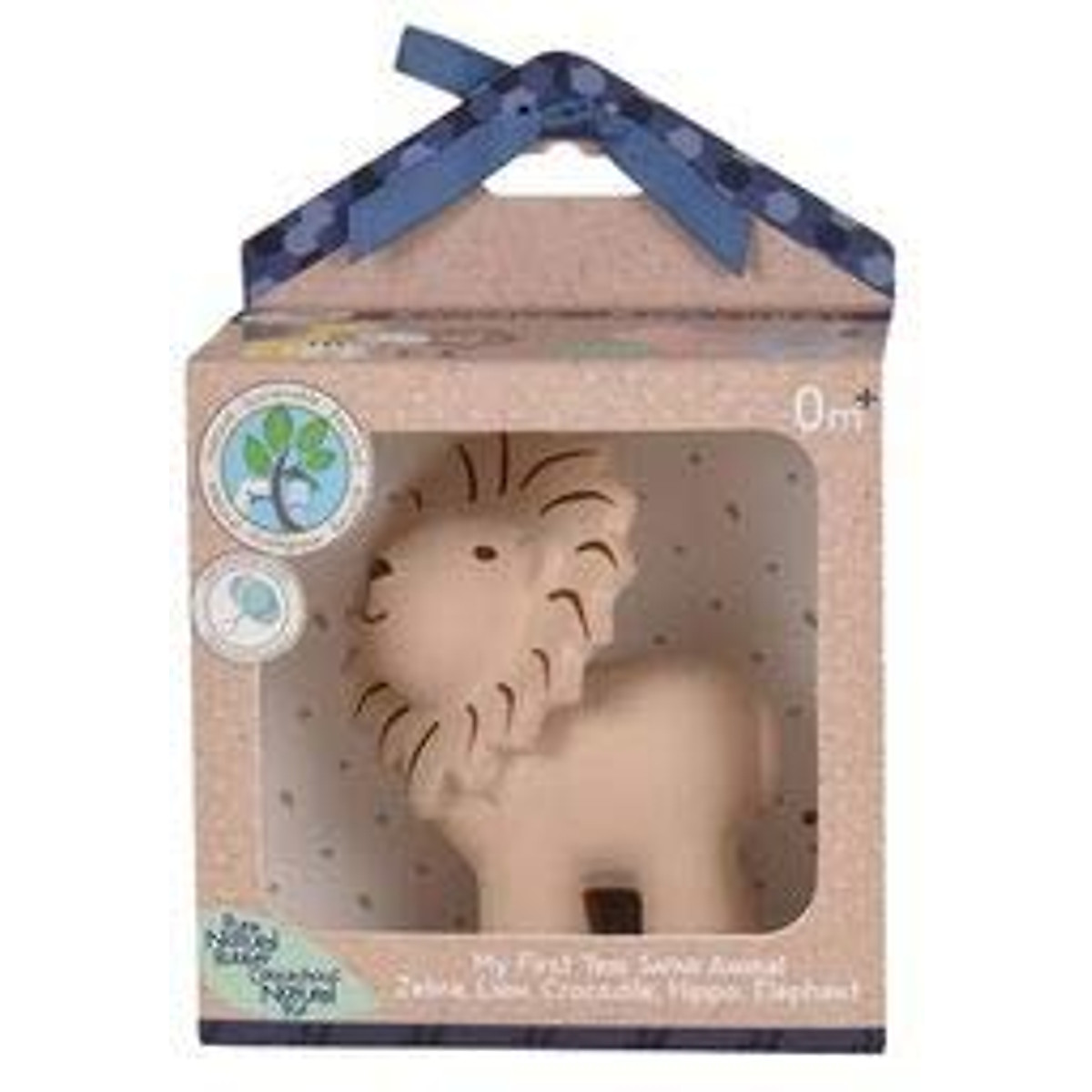 Tikiri My First Safari Lion Natural Rubber Rattle (Brown)
