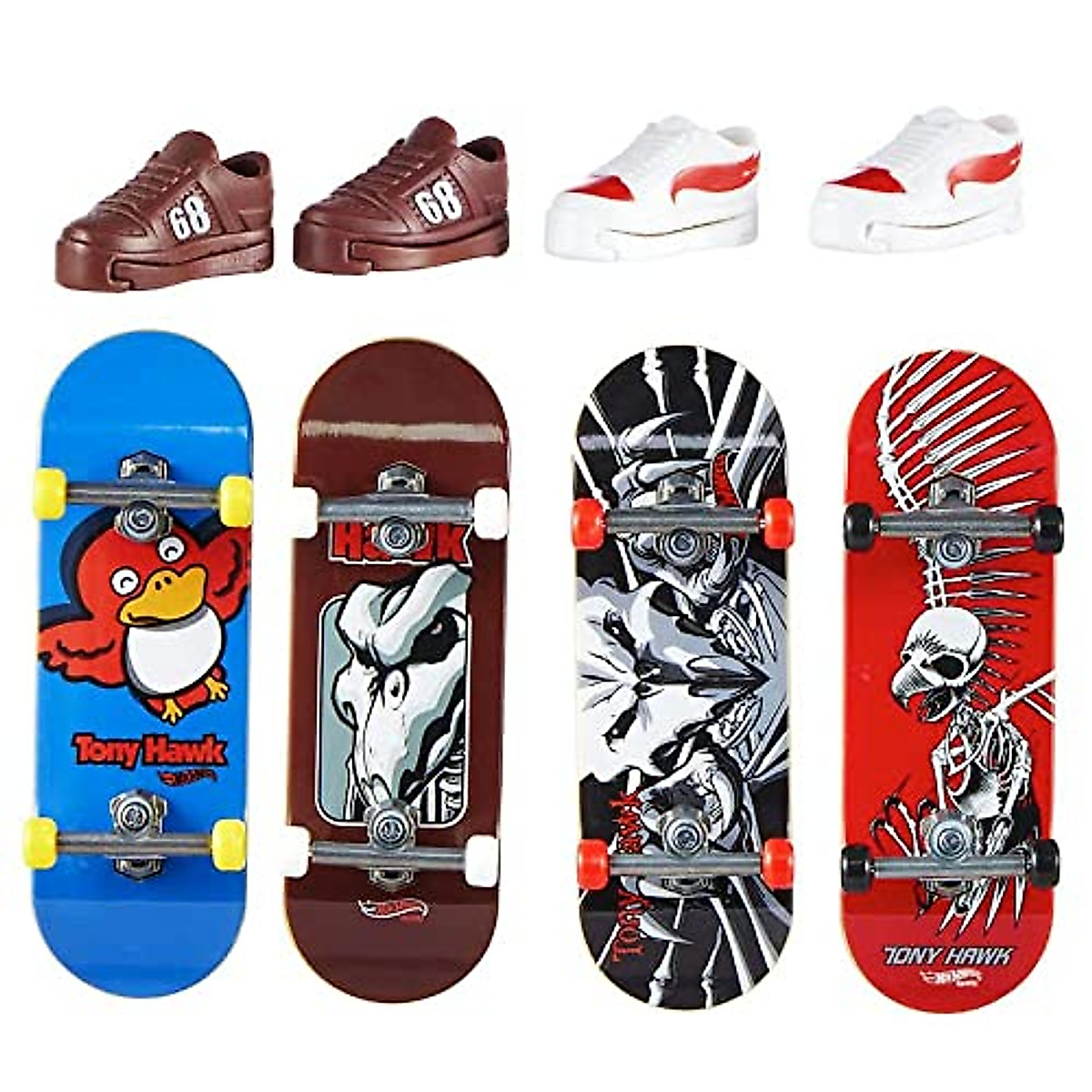Hot Wheels Skate 2022 - Tricked Out 4 Pack - Exclusive Board and Shoes, Multicolor