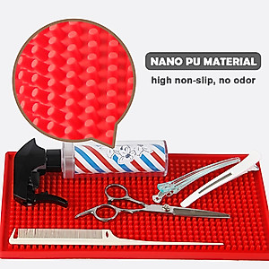 Yitexin Heat Resistant Mat for Hair Styling Tools, Large Silicone Flat Iron Mat, Travel Anti Heat Pad for Curling Wand, Hair Tools Appliances (Black, 11.8 x 6 x 0.3 Inches)