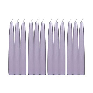 Zest Candle 12-Piece Taper Candles, 6-Inch, Lavender