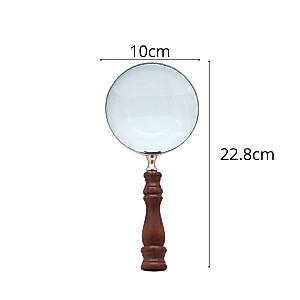 10x Handheld Magnifying Glass Lance with Hardwood Designer Handle Magnifier Loupe, Storage Heavy Cloth Pouch