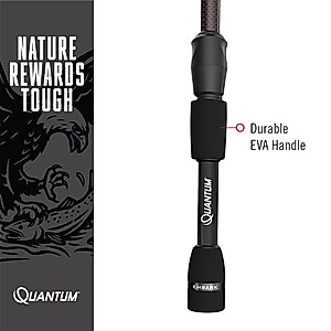 Quantum Embark Telescopic Spinning Fishing Rod, 18-Inches to 6-Foot 6-Inch Telescopic Fishing Pole, IM6 Graphite Fishing Pole, Moderate Action, Medium Power, Split-Grip EVA Handle, Black