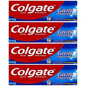 Colgate Cavity Protection Toothpaste, Creat Regular Flavor, Travel Size 1 oz (28g) - Pack of 4