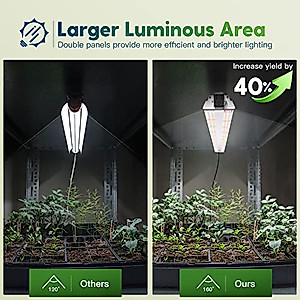 FREELICHT 1 Pack 4ft LED Grow Light, 60W (350W Equivalent), Sunlike Full Spectrum Integrated Plant Light for Hydroponic Indoor Plant Seedling Veg and Flower, Plug in with On/Off Switch