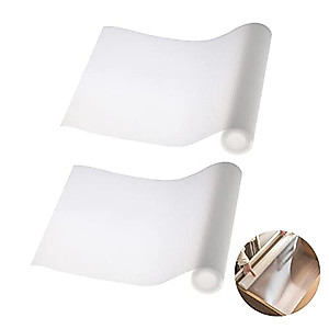 2 Pack Shelf Liner, BetterJonny Non-Adhesive EVA Refrigerator Mat Scalable Cupboard Liner Non Slip Waterproof Clear Kitchen Drawer Shelf Liner for Kitchen Shelf Pantry（17.7 x 59 inch，Clear）