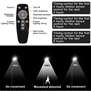 WERISE 100W Solar Lights Outdoor Motion Sensor 8000 Lumens Dusk to Dawn Solar Street Light Outdoor with IP65 Waterproof 6500k Super Bright Flood Light Solar Powered for Parking Lot,Street,Backyard
