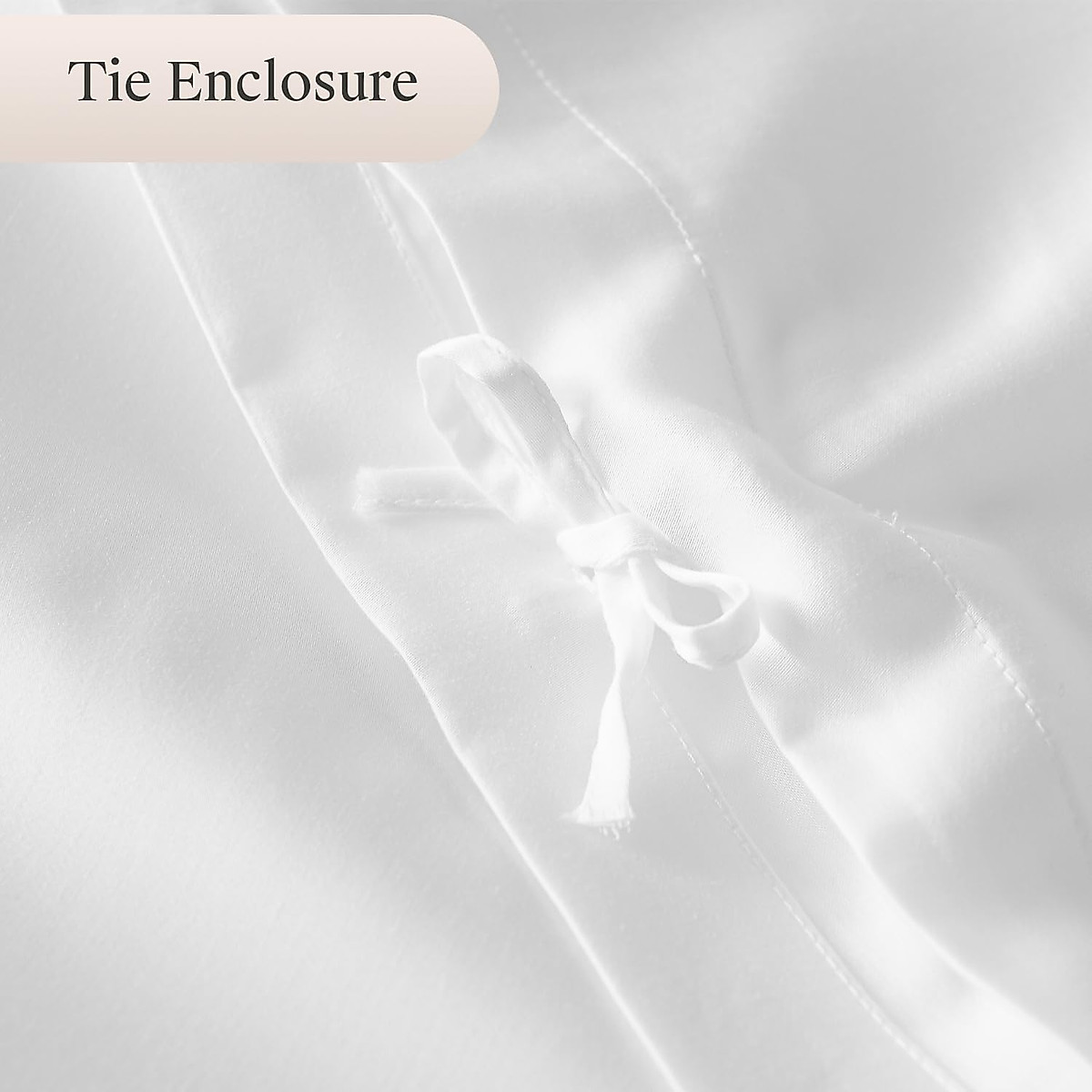 Lasuens 100% Lyocell Duvet Cover Soft, Silky and Breezy (Queen/Full Set, White)