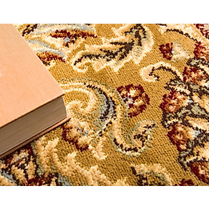 Unique Loom Voyage Collection Traditional Oriental Classic Intricate Border Design Area Rug, 9' 0" x 12' 0", Gold/Brown