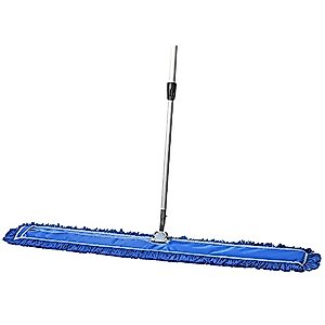 Tidy Tools Commercial Dust Mop & Floor Sweeper, 48 in. Dust Mop for Hardwood Floors, Reusable Dust Mop Head, Extendable Mop Handle, Industrial Dry Mop for Floor Cleaning & Janitorial Supplies, Blue