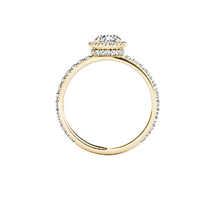 De Couer 14k Yellow Gold 1ct TDW Diamond Single Halo Engagement Ring (H-I, I2) (8.5)