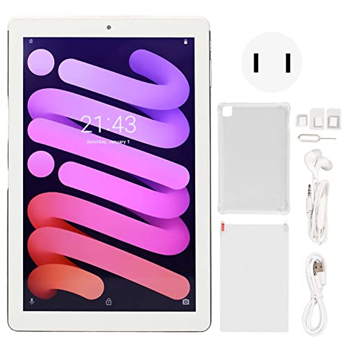 lennis Calling Tablet, Support WiFi 3G Network IPS HD Screen 100‑240V Green 10in Tablet for Travel (US Plug)