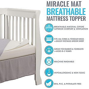 L.A. Baby Breathable Miracle Mat - Superior Ventilation Crib Mattress Topper