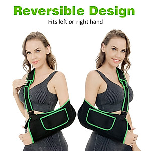 KKOOMI Arm Sling, Arm Sling for Shoulder Injury, Rotator Cuff Pillow, Arm Sling Shoulder Immobilizer, with Adjustable Padded, Shoulder Brace for Women Men, Arm Sling for Wrist Elbow Injury, Women Support Straps for Left&Right (Black, Large/X Large)
