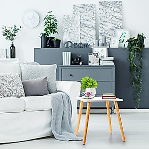 yarlung Small Side Table Wooden White End Table, Modern Bedside Table Square Accent Table Nightstand for Small Space, Living Room, Bedroom, Office, Easy Assembly, 15.75 x 15.75 x 16.5 Inches