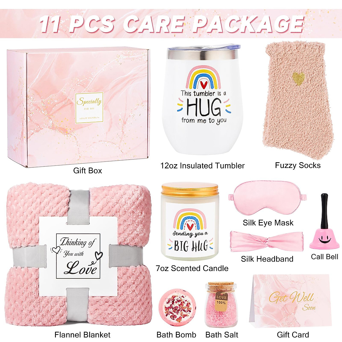 Get Well Gifts for Women - Relaxing Spa Gift Baskets - Sympathy Gifts for Loss of Loved One - Self Sick Care Package for Sick Friends Feel Better Post Surgery Recovery Encouragement Cheer up Gifts