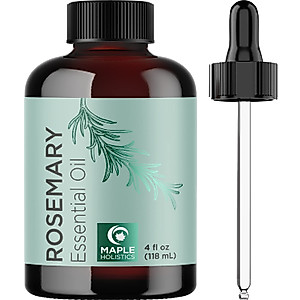 Maple Holistics Hair Regrowth Bundle - Pure Rosemary Oil for Hair Growth with Boost Hair Thickening Serum with Peppermint Black Castor Oil and More - Advanced Biotin Hair Growth Serum with Rosemary