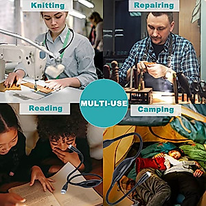 Book Light, Book Light for Reading in Bed, Fast Recharge, Neck Reading Light Slim with 3 Modes, Super Flexy, Hands Free Versatile Neck Light, Up to 70 Hours.Gift for Knitting, Sewing, Camping. (Black)