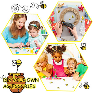 Waydress 105 Pieces Tiny Resin Bees Decor Honeybee Shape Resin Crafts Bumble DIY Bee Embellishments with Storage Box for Home Party Handicrafts Making Decorations, 4 Sizes