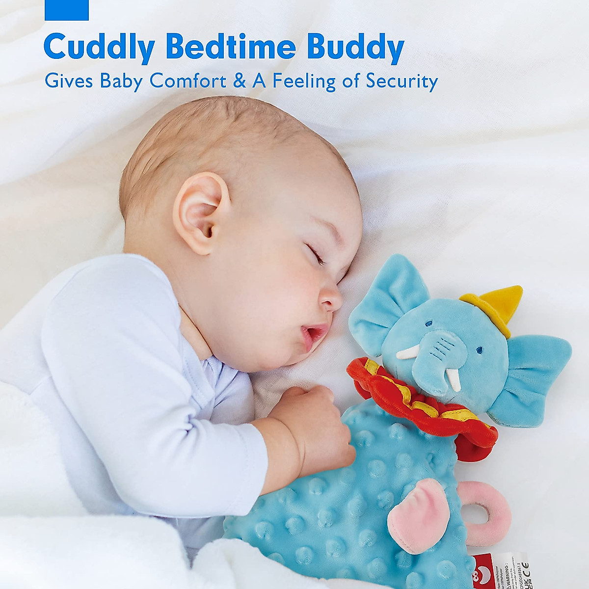 hahaland Baby Stuff Loveys for Babies Elephant Security Blanket with Baby Teething Toys 0-3-6-12 Months Baby Gifts for Newborn Baby Boys Girls Infant Toys