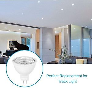 MR16 LED Light Bulbs G5.3 Base 5W Light Bulbs 6000K Spotlight, Non-Dimmable,110V, 5W LED Replacement for 50W Halogen Bulbs for Track Recessed Down Lighting, Pack of 6